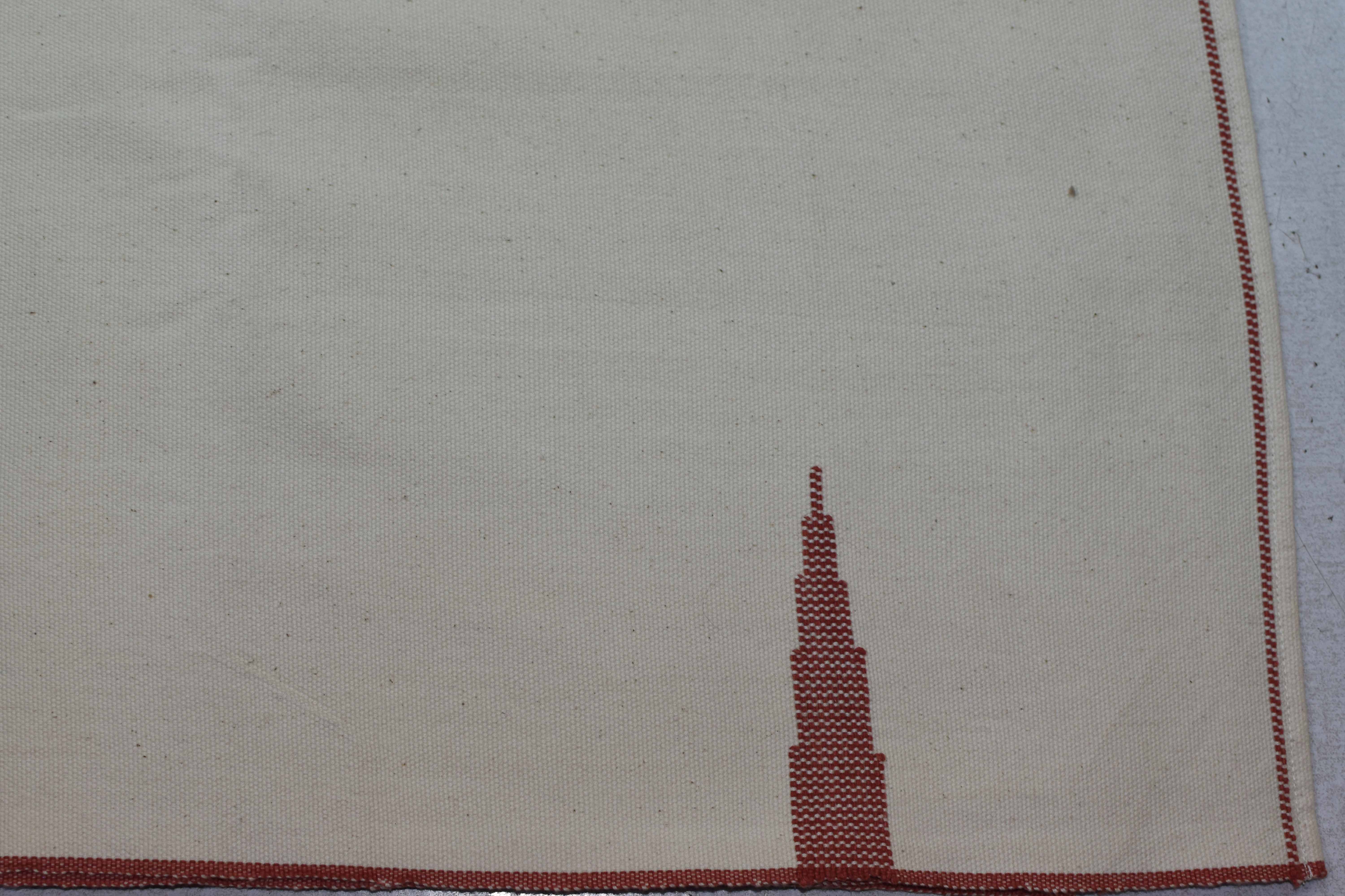 Off White - Blanket with red temple motif – Ethicus