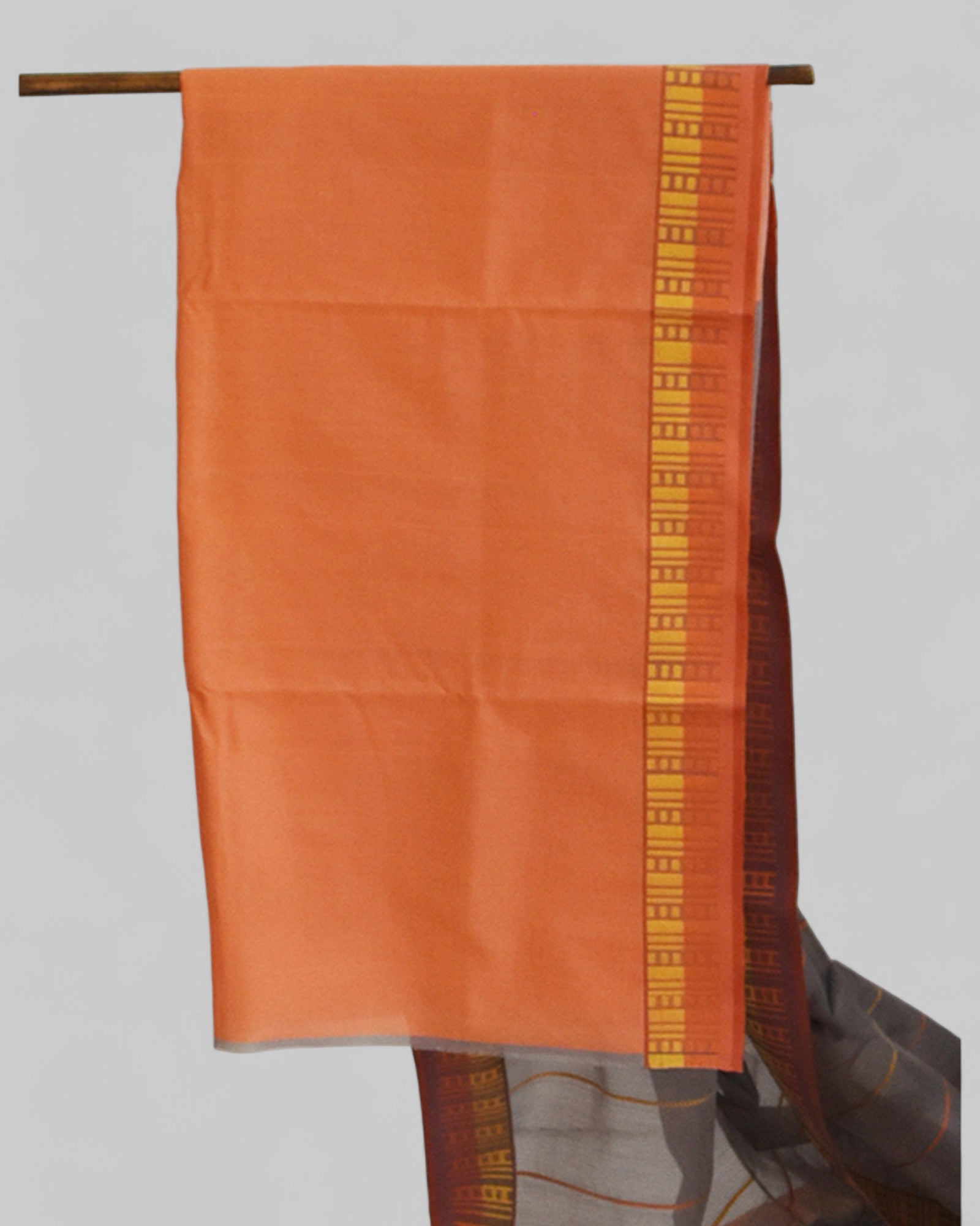 Light Brown - Honeycomb Harmony Organic Cotton Saree – Ethicus